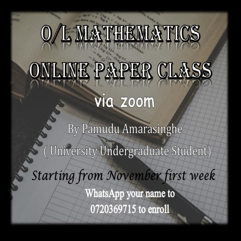 O level Mathematics Online Paper Class for G.C.E. O/L (Local)