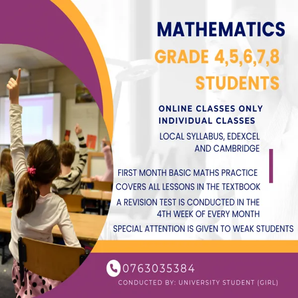 Mathematics For Grade 4 to Grade 8 Students for Grade 1 to 5