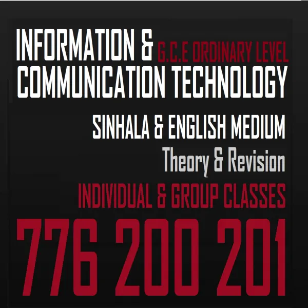 O/L ICT 2025 & 2026 (SINHALA & ENGLISH MEDIUM) for G.C.E. O/L (Local)