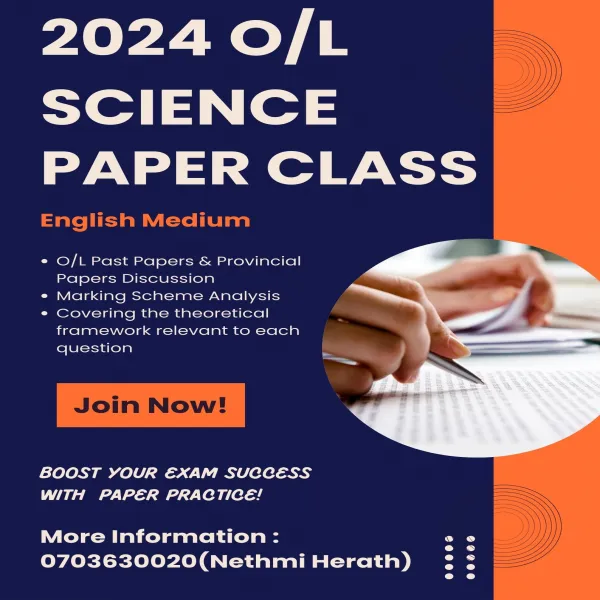2024 O/L Science Paper Class (English Medium) for G.C.E. O/L (Local)