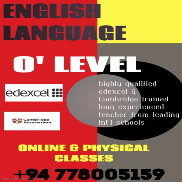 ENGLISH LANGUAGE LONDON O LEVEL for London O/L in Colombo