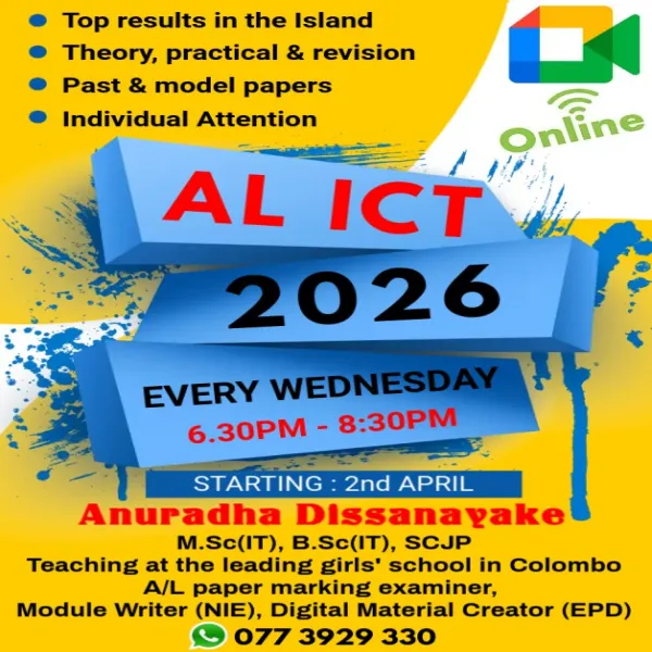 AL ICT-2026 Crash course for G.C.E. A/L (Local)