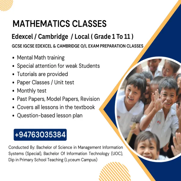 Mathematics Classes Edexcel / Cambridge / Local ( Grade 1 To 11 ) for ...