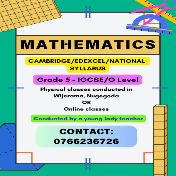 Mathematics Classes - Grade 5 To O/L - Edexcel/Cambridge for Grade 6 to ...